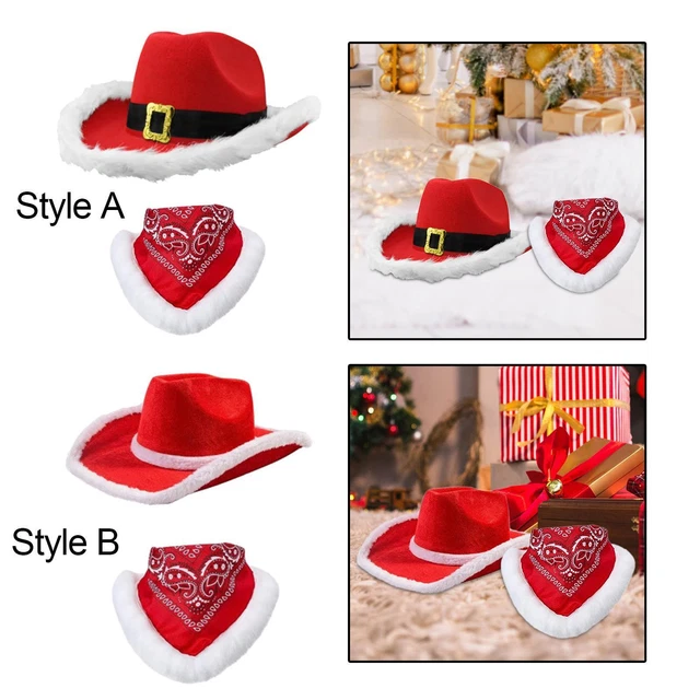 CHRISTMAS COWBOY HAT Santa Hat £13.04 - PicClick UK