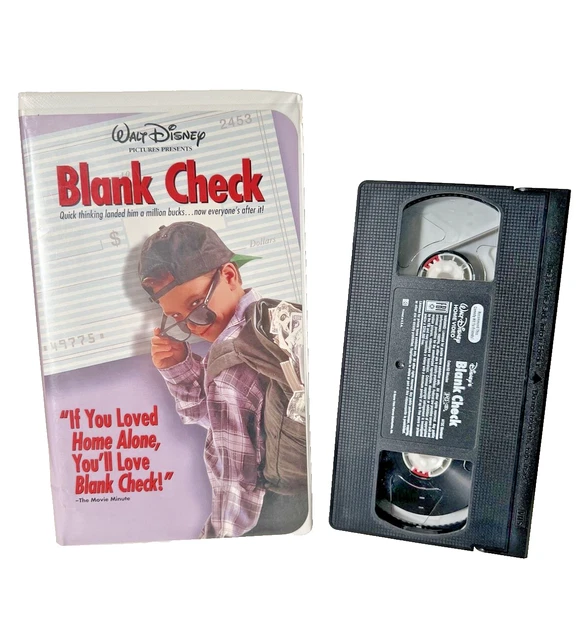 BLANK CHECK 1994 Walt Disney Clamshell VHS #4071 90's Kid Comedy Disney ...