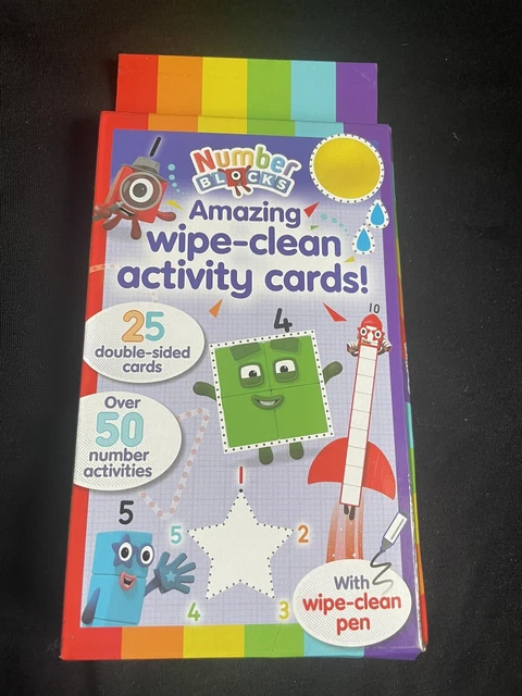 CBEEBIES NUMBERBLOCKS AMAZING Wipe-Clean Activity Cards Number Blocks ...