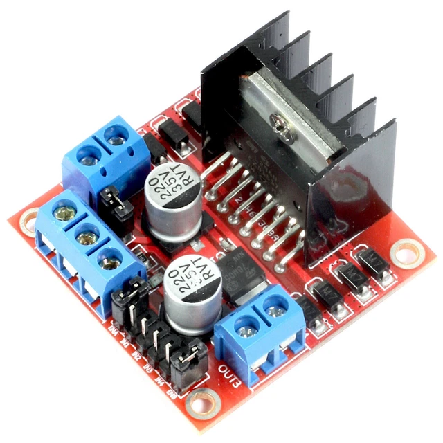 MOTOR DRIVER MODULE with L298N for 2 DC motors or 1 Stepper Motor, 5V ...
