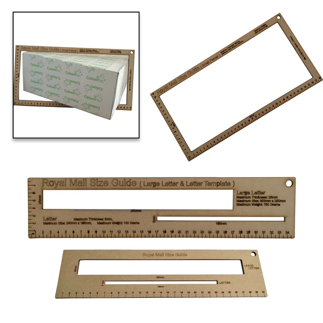 ROYAL MAIL SIZE Guide Wooden Template Large Letter Small Parcel Postal ...