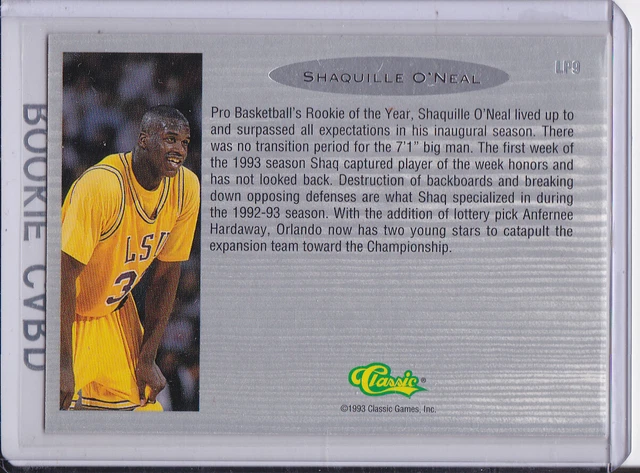 SHAQUILLE O'NEAL SHAQ ROOKIE KARTE 1 von 74.500 RC Basketball Draft ...
