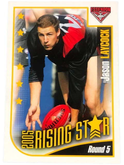 JASON LAYCOCK ESSENDON Bombers 2005 AFL Select Special Rising Star Card ...