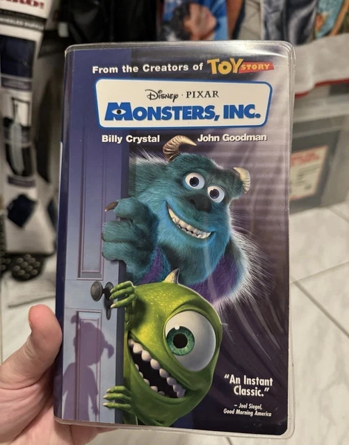 DISNEY PIXAR MONSTERS, Inc. VHS, 2002 Clear Clam Shell Blue Tape Tested ...