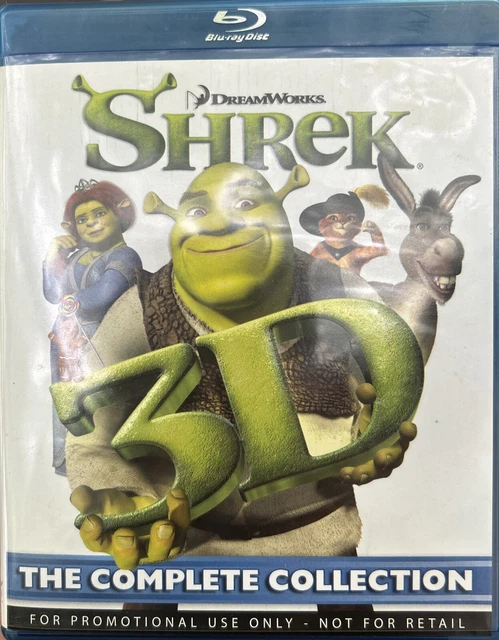 SHREK 3D 1-3 The Complete Collection Blu-Ray 3 Disc Box Set + Puss In ...