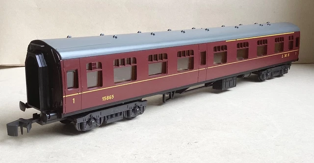LIMA, O GAUGE, 6616 - LMS Maroon Mk1 CORRIDOR COMPOSITE 1st COACH 15865 ...