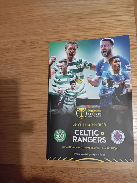 RANGERS VS CELTIC Semi - Final 2025 / 26 match programme £4.37 ...