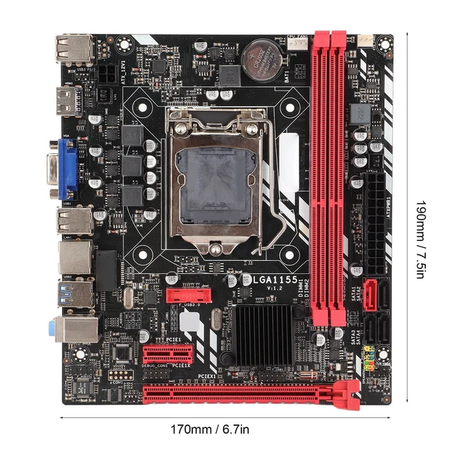MOTHERBOARD LGA 1155 Pin DDR3 VGA Interface HD Multimedia Interface 6Gb ...