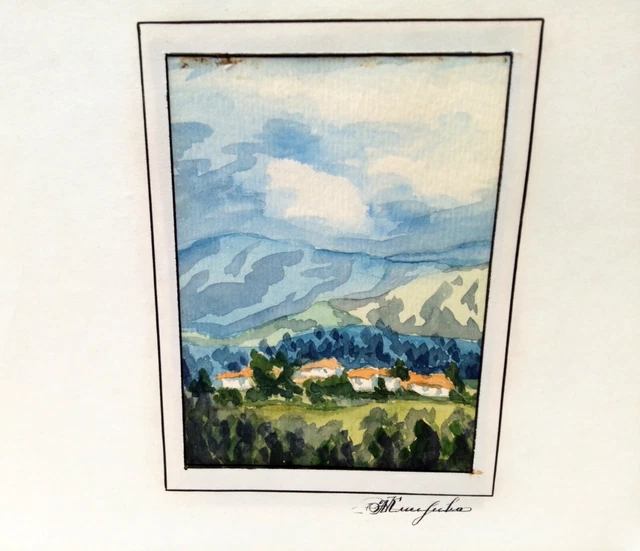 ANCIENNE AQUARELLE & paysage " signature à identifier ? EUR 149,00 - PicClick FR