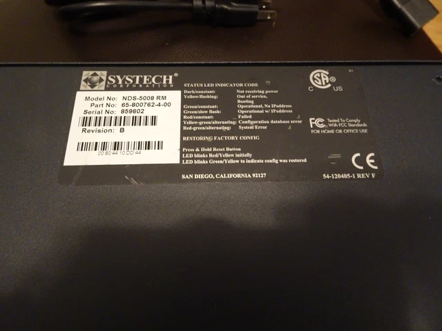 SYSTECH NETWORK IP to Serial Converter Model NDS/5008 RM, Adapter 8 ...