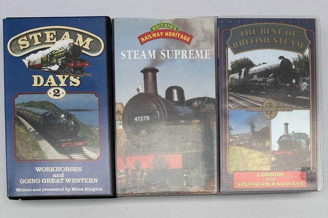 3X STEAM TRAINS VHS bundle - Steam Railway Documentary bundle - Working ...