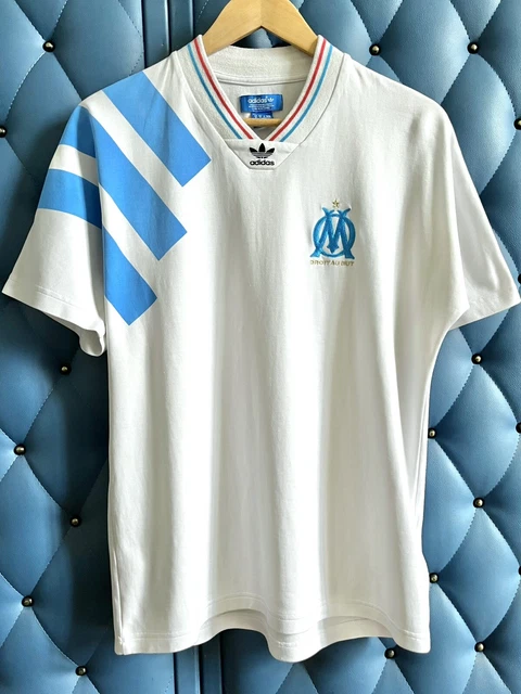 MAILLOT VINTAGE OLYMPIQUE Marseille OM 93 1993 anniv. 20 ans # 4 Adidas ...