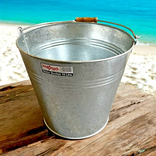 METAL BUCKET GALVANISED Garden Equestrian Household Water Feed Carrier ...