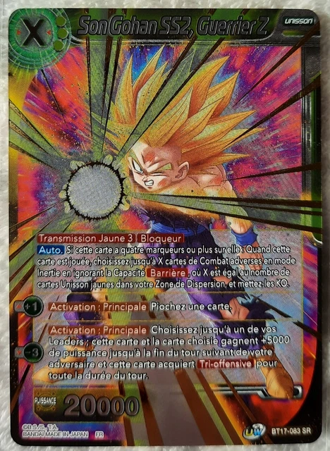 CARTE DRAGON BALL Super Card Game Son Gohan SS2, Guerrier Z BT17-083 SR EUR 5,00 - PicClick FR
