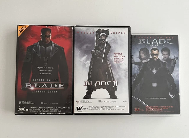 BLADE 1, 2 & Trinity [VHS] Roadshow Ex-Rental Video Tapes Marvel Comics ...