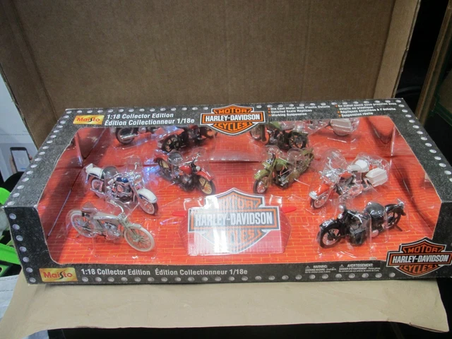 RARE HARLEY-DAVIDSON MOTORCYCLE Model 1/18 Collector Edition 6 Types ...