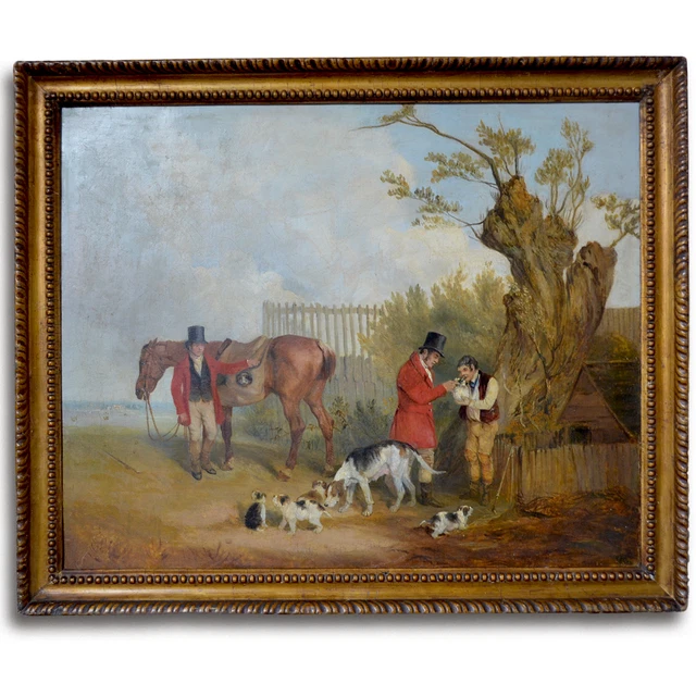 19THC OIL PAINTING Richard Barrett Davies (1782-1854) "Sent to walk" 42 ...
