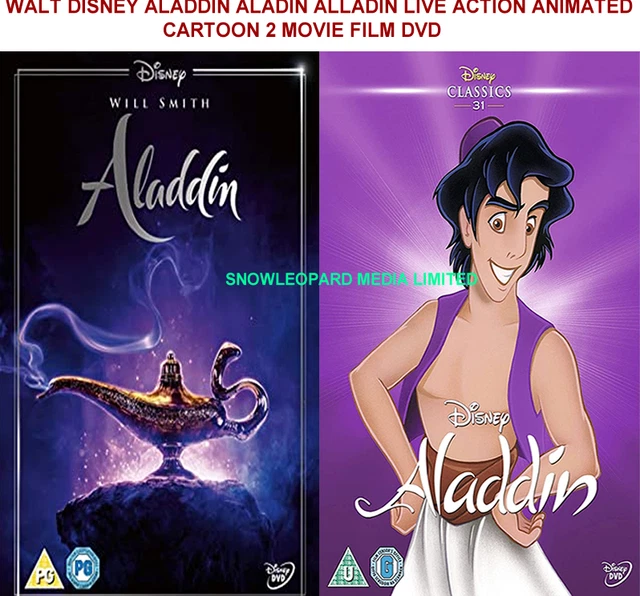 WALT DISNEY ALADDIN Animated And Live Action Aladdin (DVD, 2019) £5.29 ...