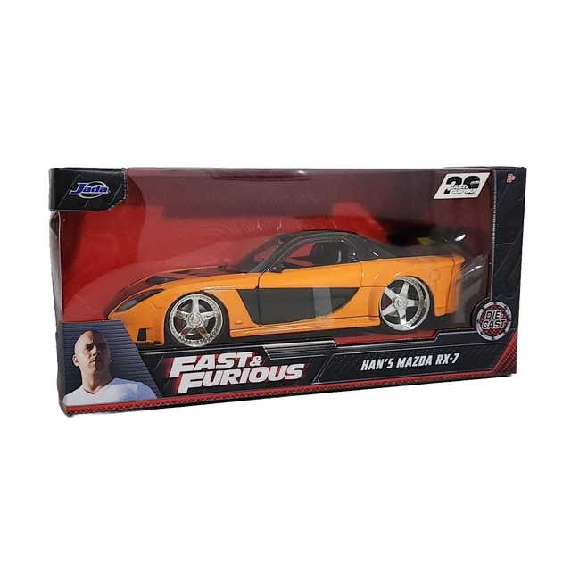 FAST & FURIOUS Han's Mazda Rx-7 Die-Cast Model Car 1:24 Scale Jada Toys ...