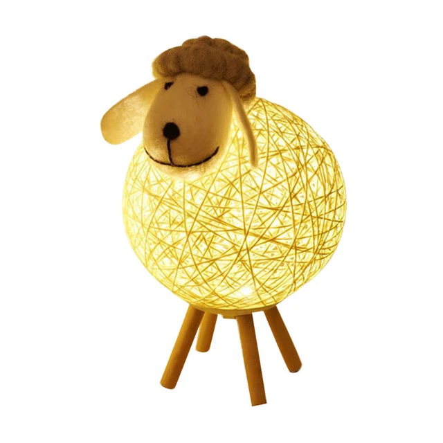 NOVELTY LAMB SHEEP Night Lights Lamp 7" LED Bedside Table Baby Girl £17 ...