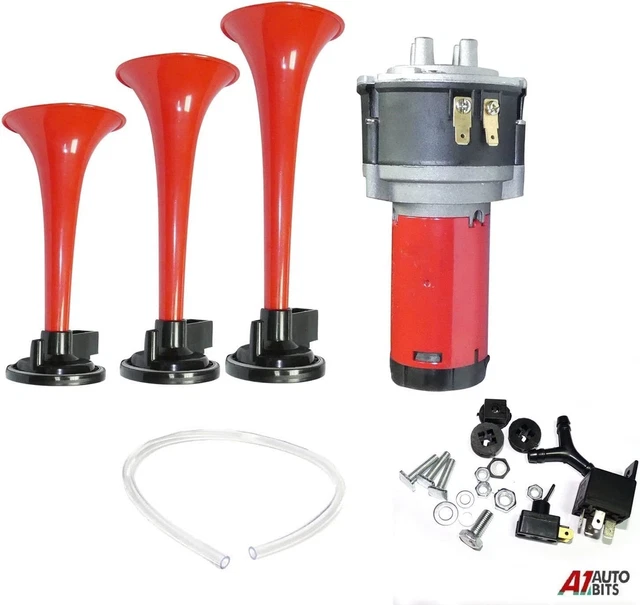 12V AIR COMPRESSOR Horn/Siren 3 Tone for Car Boat Car Truck Complete ...
