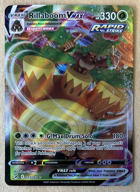 RILLABOOM VMAX-POKÉMON FUSION Strike-Full Art-Ultra Rare 023/264 $3.99 ...