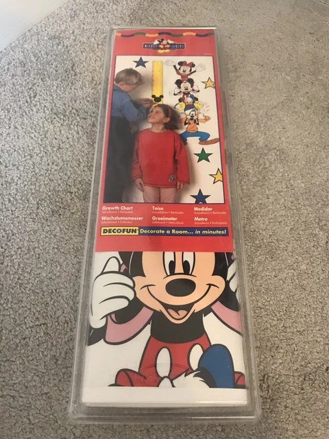 DISNEY MICKEY MOUSE Height Chart Wall Growth Sticker Childrens Boy Girl ...