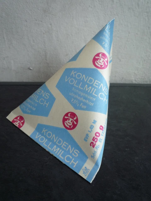 DDR KONDENSMILCH MILCH Vollmilch Dreieckstüte Tüte Lebensmittel Konsum ...