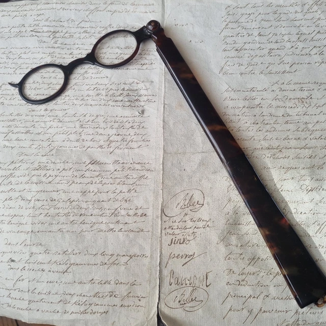 BINOCLES FACE A Main Napoléon III Ecaille Fin XIXè Lunettes Lorgnon ...