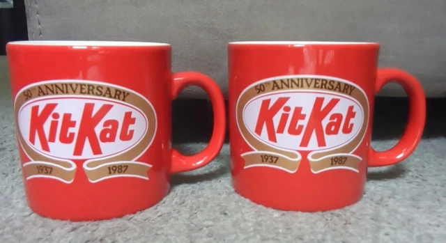 KIT KAT 50TH Anniversary Commemorative Ceramic Red 9cm Coffee Mug (1987 ...