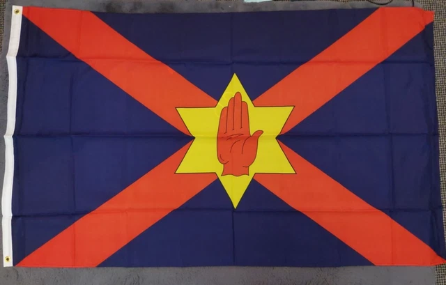 ULSTER NATIONAL BANNER FLAG - NORTHERN IRELAND RED HAND. 3ft x 5ft ISD ...
