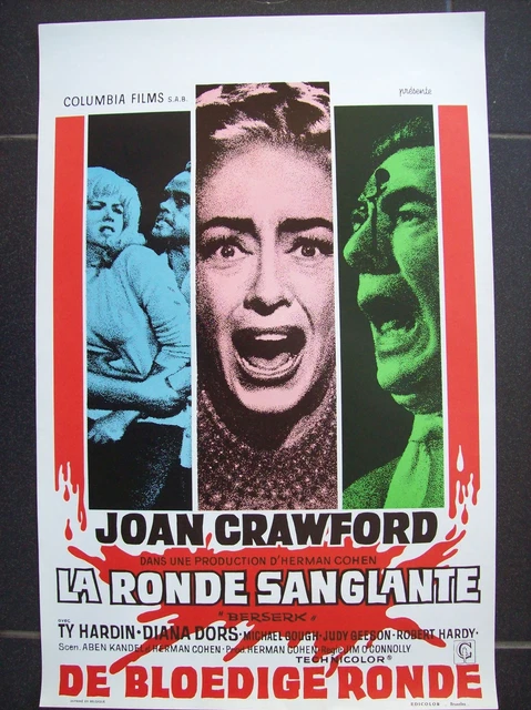 AFFICHE CINÉMA ORIGINALE ancienne Ronde sanglante Berserk 1969 Joan Crawford EUR 15,00 - PicClick DE