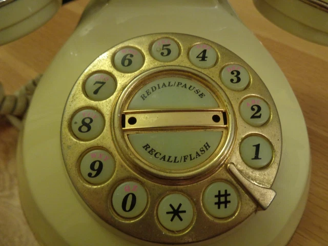 RETRO PHONE IVORY with push button dial £8.00 - PicClick UK
