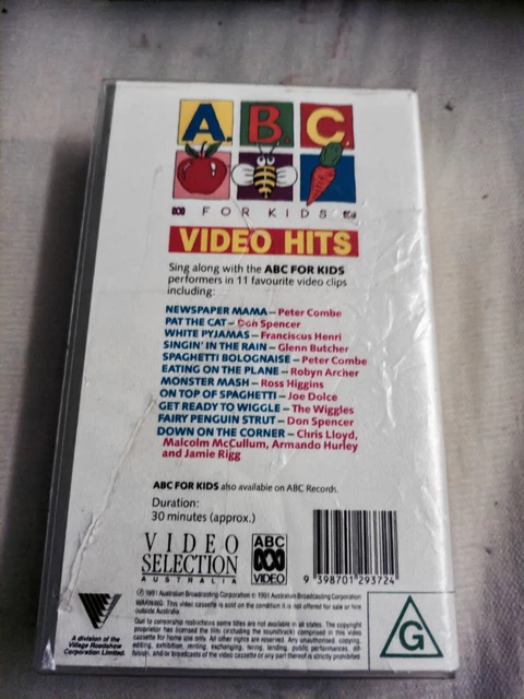 ABC FOR KIDS Video Hits VHS 1991 $10.00 - PicClick AU