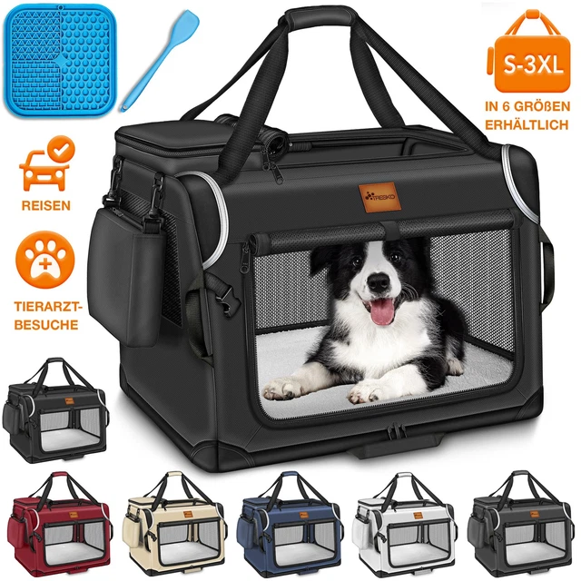 TRESKO® HUNDEBOX FALTBAR Hunde Transportbox Auto Transporttasche ...