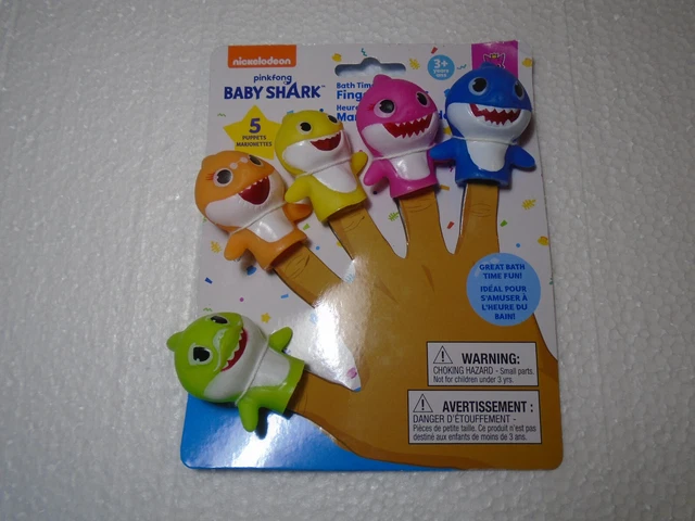 NICKELODEON PINKFONG BABY Shark Bath Time Finger (5) Puppets Vinyl New ...
