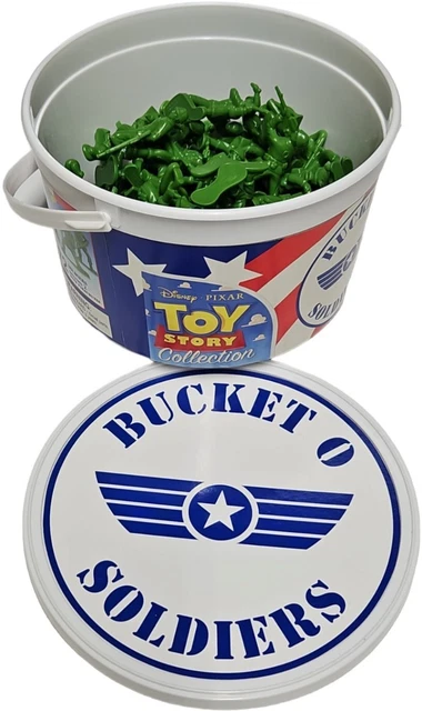 DISNEY TOY STORY Bucket O Soldiers Pixar 68 Green Army Men Signature ...