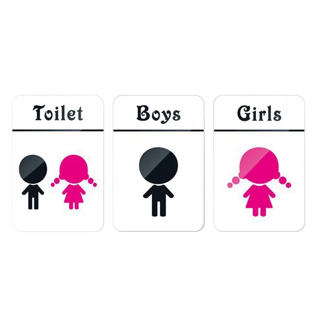 CHILDREN RESTROOM SIGN Boy Girl Restroom Sign Signage Board Bathroom ...