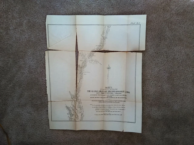 1883 PART 1 Route Of Military Reconnaissance Fort Selkirk Alaska Sketch ...