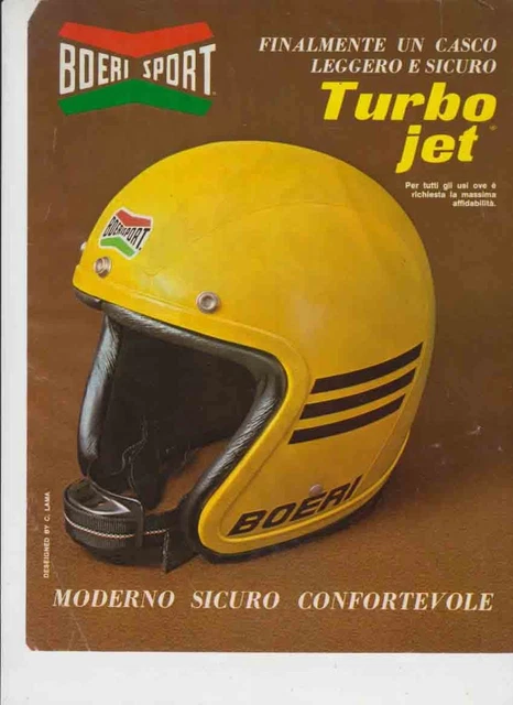 ADVERTISING PUBBLICITÀ CASCO MOTO BOERI SPORT TURBO JET 1976 VINTAGE ...