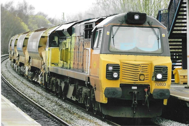 COLAS RAILFREIGHT CLASS 70803 6x4 TRAIN PHOTO £0.75 - PicClick UK