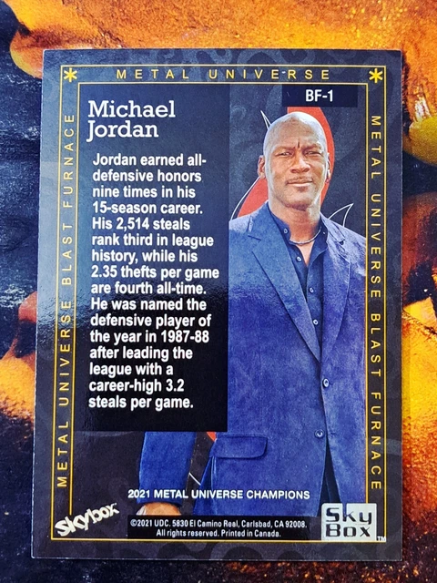 2021 METAL UNIVERSE Champions Michael Jordan Blast Furnace Holo Card # ...