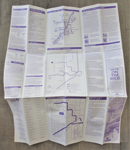 VINTAGE JANUARY 1999 Miami Dade Metrorail Busway Guide Map Timetable ...
