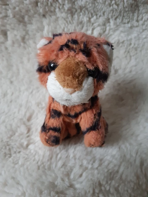 12CM CUTE SCRUFFY Scraggly Baby Tiger Cub Soft Plush Toy Small Jungle ...