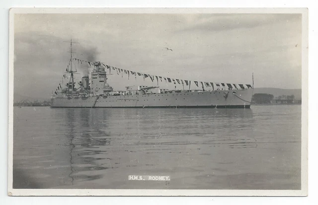 HMS RODNEY NELSON class Battleship Royal Navy RP PC £10.00 - PicClick UK