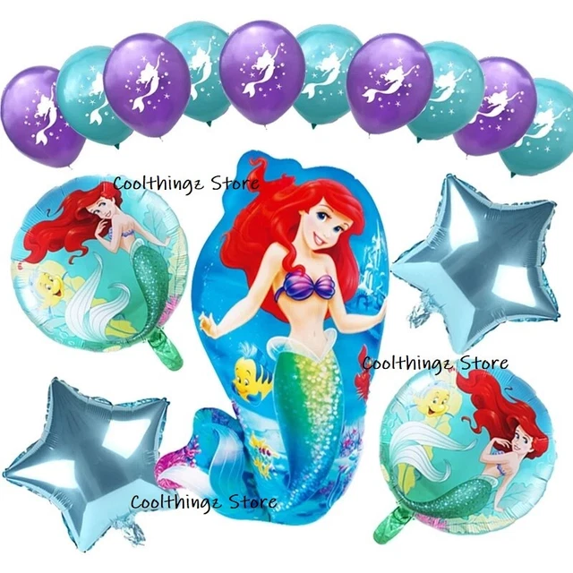 DISNEY LITTLE MERMAID Balloon Set for Birthday Party FOIL HELIUM ...