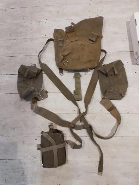 WW2 STYLE BRITISH ARMY Vintage P37 Webbing Set Large £100.00 - PicClick UK