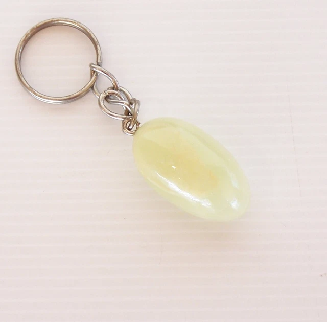 VINTAGE AUSTRALIAN POLISHED Stone Travel Souvenir Gem Key Chain Keyring ...