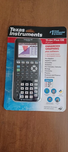 NEW TEXAS INSTRUMENTS TI-84 Plus CE Python Graphing Calculator Black ...