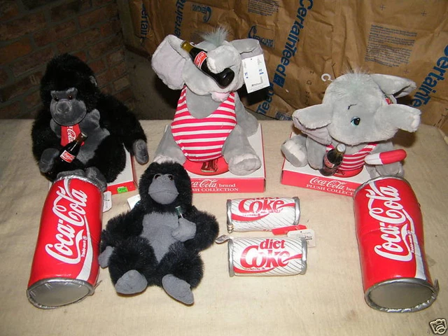 COCA COLA STUFFED Animal Collection 2 Apes & Elephants EUR 27,16 ...